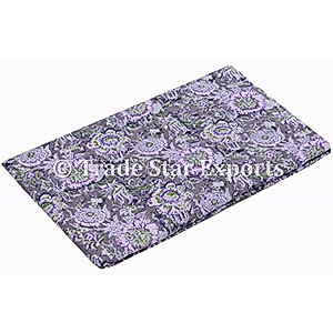 Trade Star 3 Yard Block Print Dressmaking Fabric 100% Cotton Floral Print Fabric for Sewing Crafting Ethnic Running Natural Dye Sanganeri Indian Fabric by The Yard Width 44 Inches (Pattern 4)