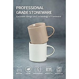 famiware Nebula 4 Pieces Coffee Mug, 12 oz Catering Mugs with Handle for Coffee, Tea, Cocoa, Milk, Multi-color