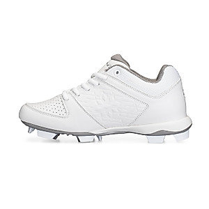 RIP-IT Women's Diamond Softball Cleats | Molded Softball Shoes for Women | White | Size 8.5