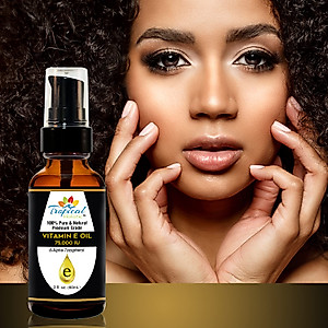 Tropical Holistic Vitamin E Oil, 100% Pure Max Strength 75,000 IU Vitamin E, Antioxidant Rich Skincare Oil for Face, Hair, Body & Nails, 2 oz