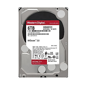 Western Digital 6TB WD Red Plus NAS Internal Hard Drive HDD - 5640 RPM, SATA 6 Gb/s, CMR, 128 MB Cache, 3.5" -WD60EFZX