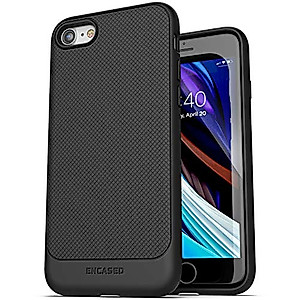 Encased iPhone SE Belt Clip Case (2020/2022) Thin Armor Grip Cover with Holster (Matte Black)