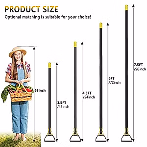 BsBsBest Scuffle Hoe Garden Tool, Stirrup Loop Stirrup Hoe with 72 Inch Adjustable Long Hand, Oscillating Hoe Great for Weeds in Backyard,Vegetable Garden