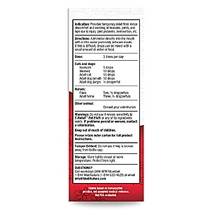 T-Relief Pet Pain Relief Drops Arnica +12 Powerful Natural Medicines Help Reduce Muscle Joint & Hip Pain Soreness Stiffness Injuries in Dogs & Cats - Fast-Acting Soother - 1.69 oz