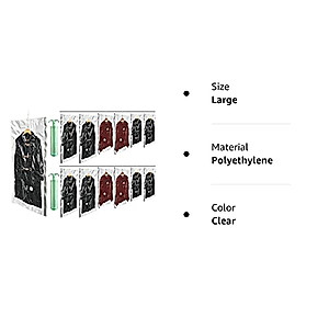 12 Pieces Hanging Vacuum Storage Bags with 2 Hand Pumps Vacuum Seal Garment Storage Bags Reusable Compression Bags for Clothes Storage and Closet Organizer, 3 Sizes S M L