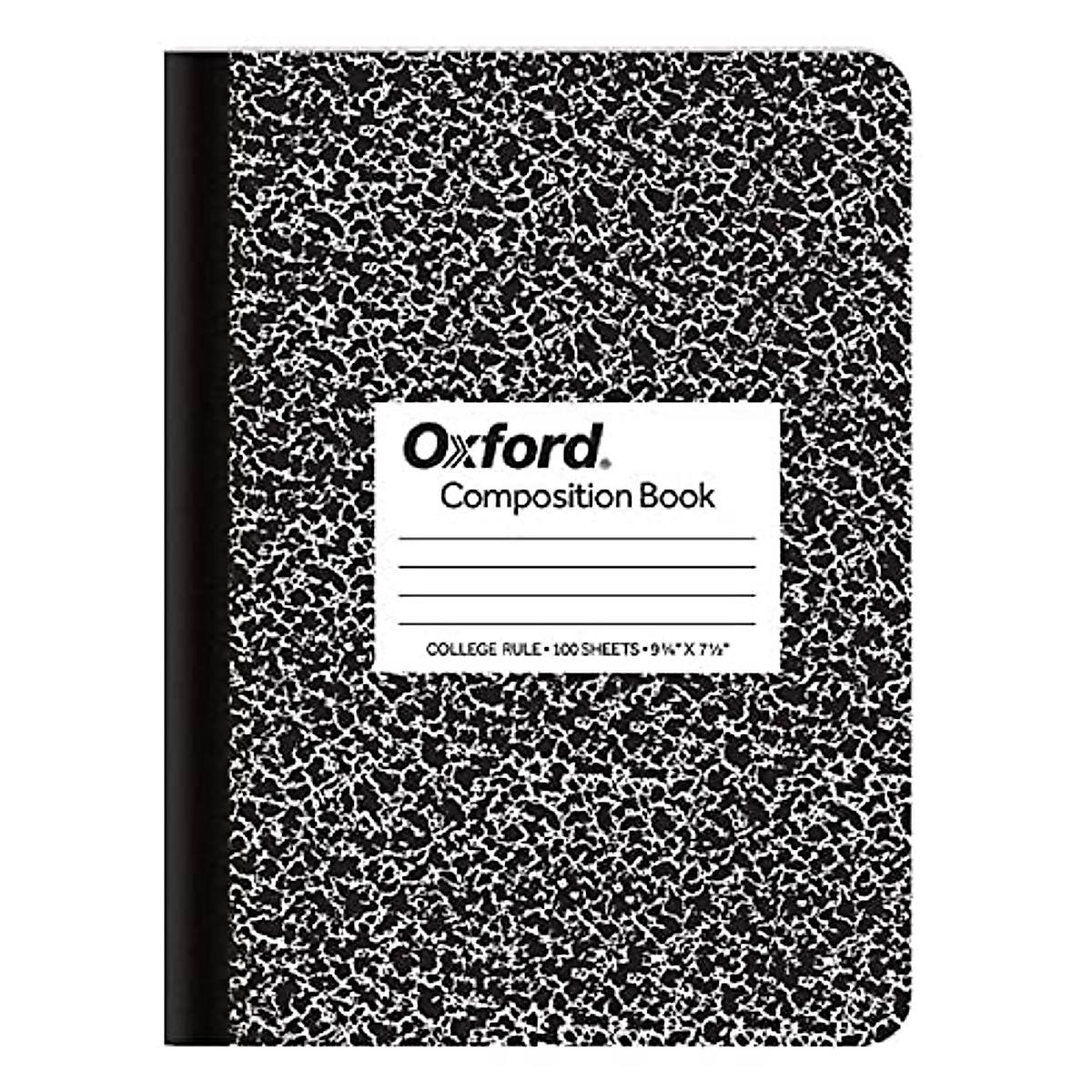 Oxford Marble Composition Book, 7.5 x 9.75 Inches, Wide Rule, Paperback, 100 Sheets, White (63795)