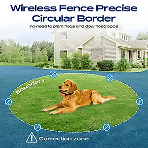 WTBFX Wireless Dog Fence System,Electric Fence for Dog,Dog Training Collar with Remote,Portable 2 in 1 Wireless Dog Fence Waterproof and Rechageable Collar,Medium and Large Dog Collar
