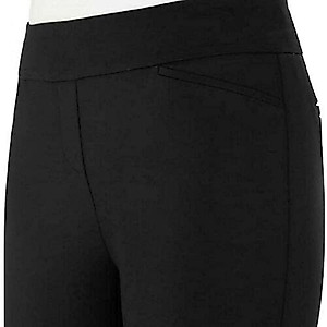 Dalia Ladies' Comfort fit Sits at Waist Slim Leg Stretch Pull On Pant (Black, Small)