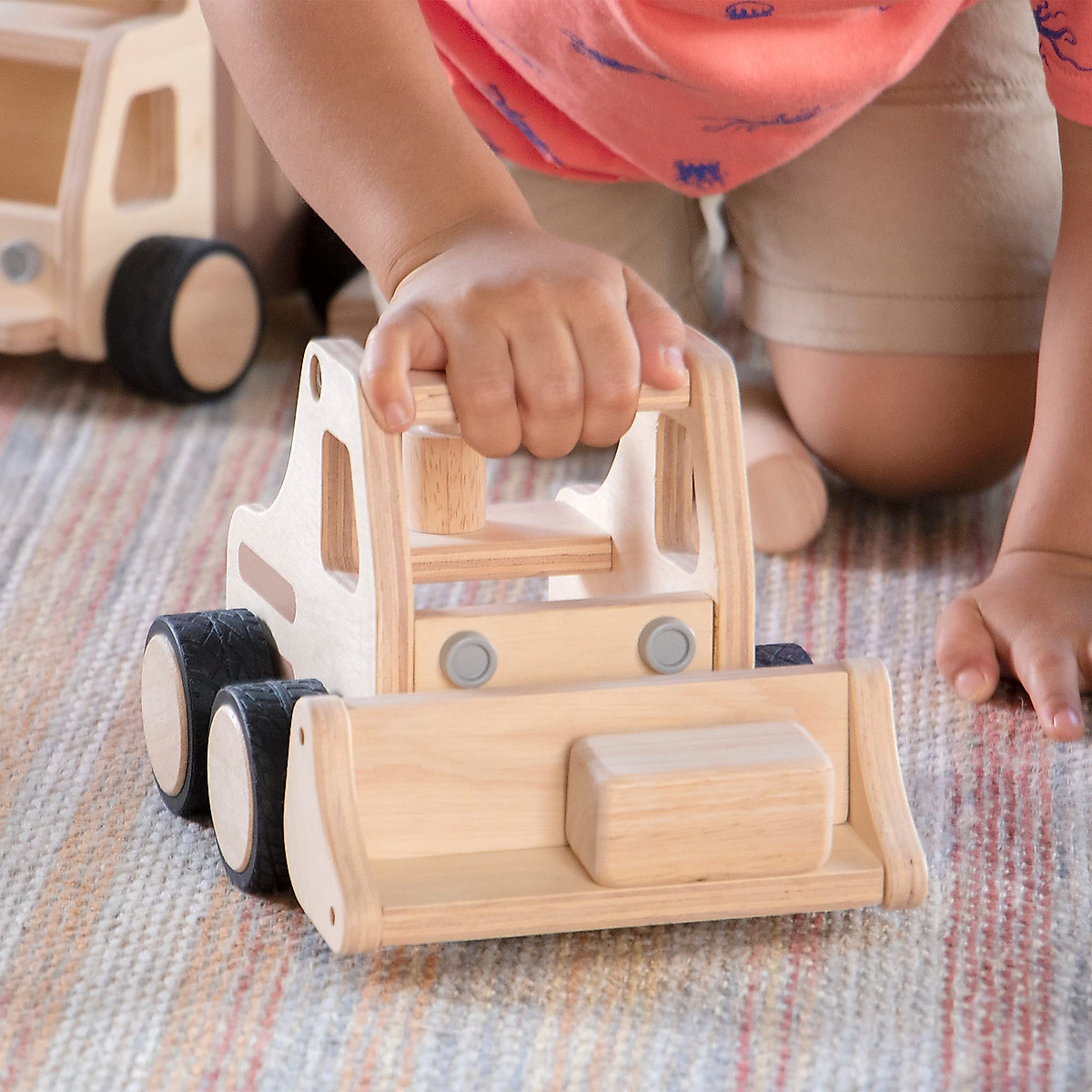 Guidecraft Wooden Front Loader: Vehicle Play Set, Kids Learning and Educational Dramatic Play Toy