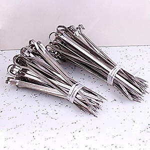 DELIGHTBOX UPI New Long Stainless Steel, Barbecue, BBQ, Shish Kebab Kabob Skewers, Ring-Tip Handle, 1 Dozen, 12" L
