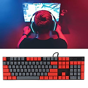 Pomya Mechanical Gaming Keyboard, 104 Key RGB Backlit Programmable Keyboard for PC Laptop, for Win 10, Win 8, Win 7, OS X, Win XP, for Vista, Ergonomic Design(Gray)