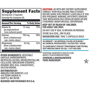 Amazon Elements Calcium Complex, 195 Capsules