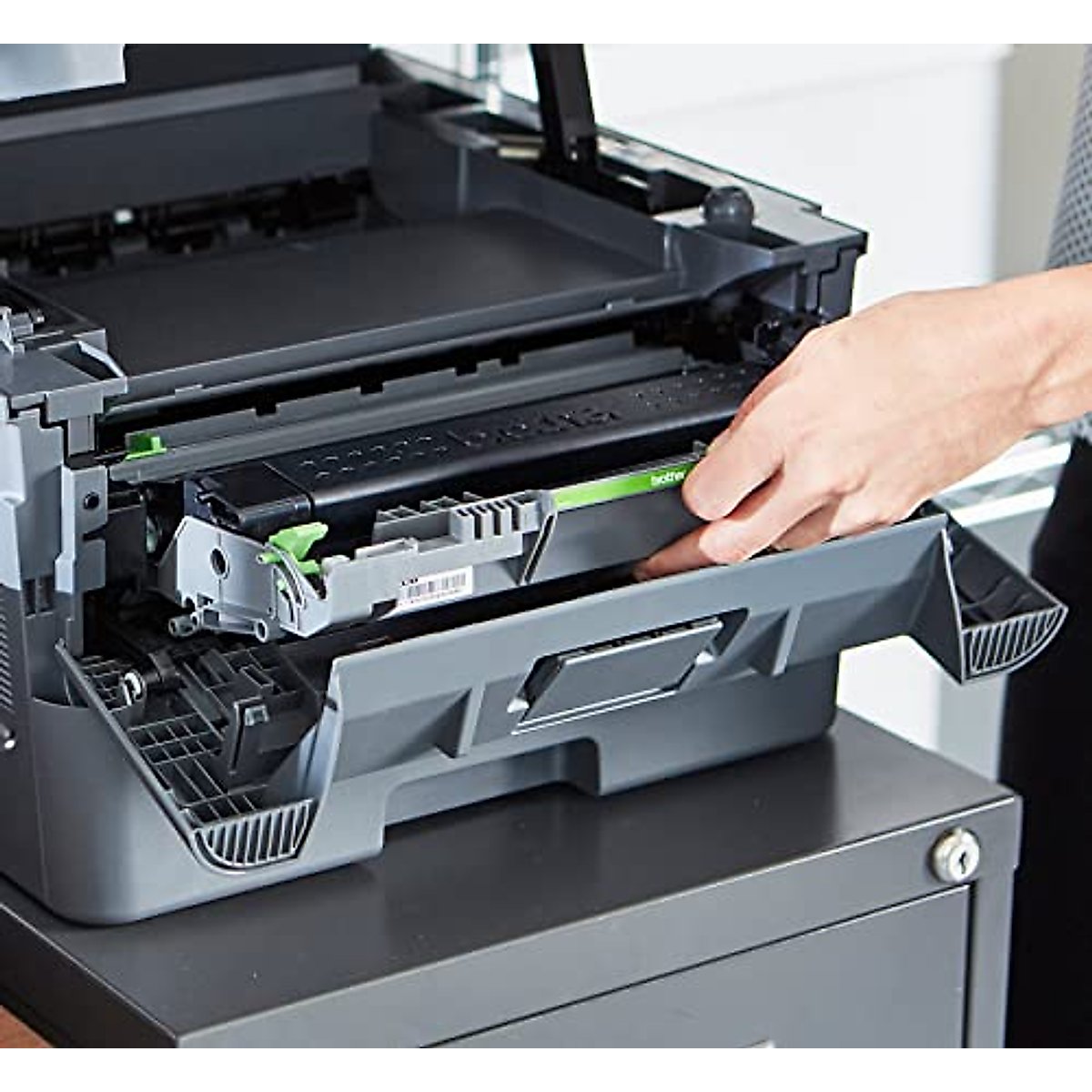 Brother HL-L2390DW Compact Monochrome All-in-One Laser Printer, Print Scan Copy, Auto 2-Sided Printing, 2400 x 600 dpi, 32 ppm, 250 Sheets, Compatible with Alexa, Bundle with JAWFOAL Printer Cable