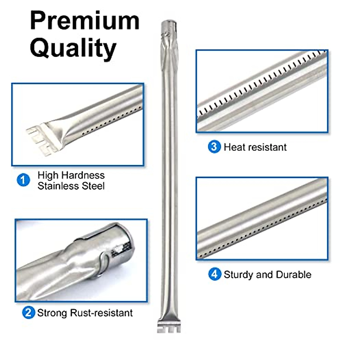 Plowo 67555 Burner Tube for Weber Summit 440 450 Gas Grills, Grill Replacement Parts for Weber Summit Grill Burner Tubes, 5 Pack