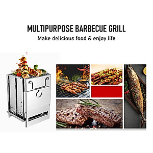 LIXADA Camping Wood Stove Folding Stainless Steel Stove Grill Portable Backpacking Stove Alcohol Burn Stove with BBQ Grill Storage Bag (Type1)