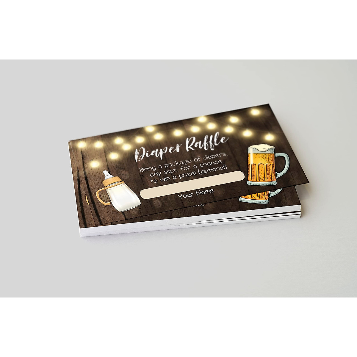 Your Main Event Prints Baby Brewing Beer Bottle Baby Shower Diaper Raffle Card, Neutral Diaper Raffle Ticket, 50 Count