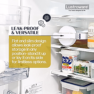 Lustroware QuickServe Airtight Pitcher - 2.1L (70oz), Heat Resistant, BPA-Free SAN Plastic, One Touch Open & Close, Space-Saving, Made in Japan - White