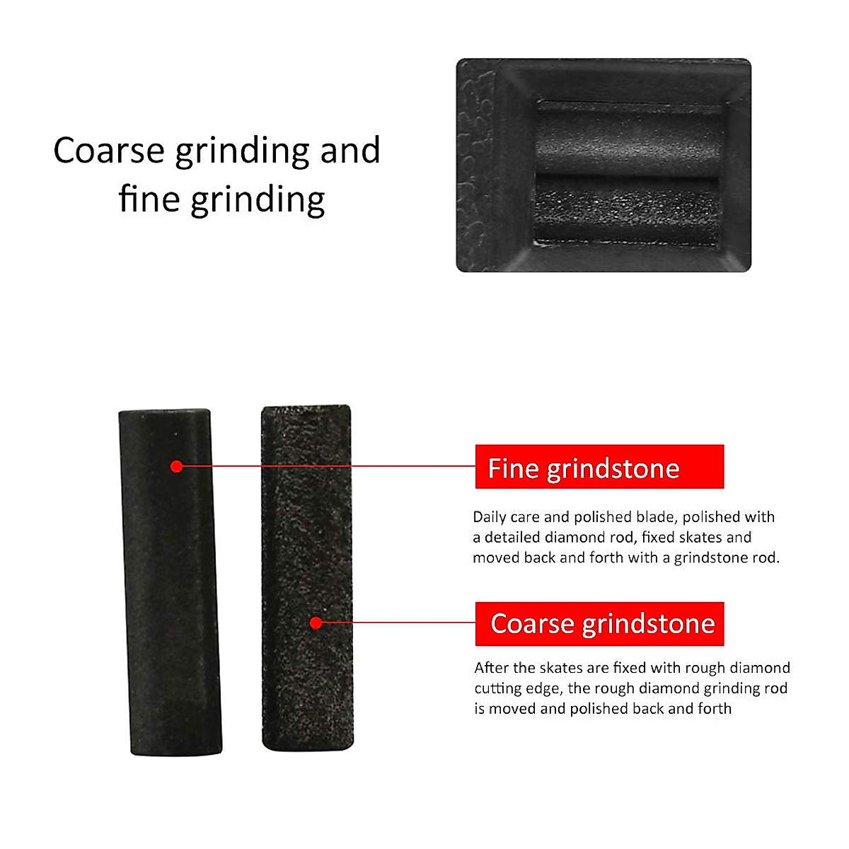 RiToEasysports Ice Skate Edge Blade Sharpener Ball Knife Skate Sharpener Grindstone Grinding Tool(Black) Ski