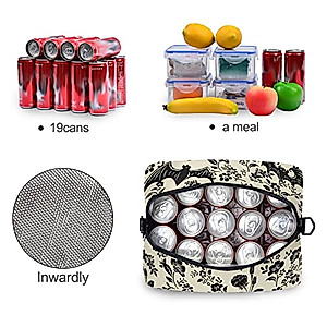 CBBYY Goth Bat Lunch Bags for Women Men, Reusable Insulated Lunch Box, Adjustable Shoulder Straps Tote Lunch Bag for Work Picnic School