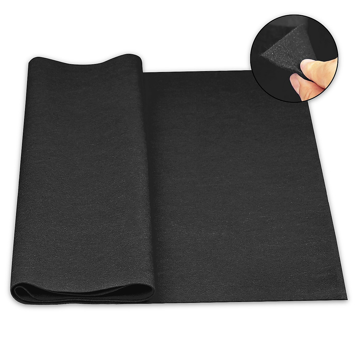 Craft Felt Fabric by The Yard Thickness 1.6mm 36" x 72" Soft and Durable Felt Fabric for Sewing Crafts Blankets DIY Creative Project (Black)