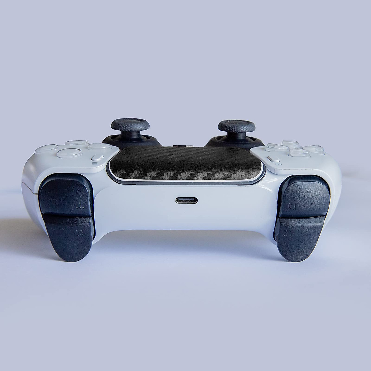 2Pcs of HOTLINEGAMES Touchpad Protector Compatible with PS5 Controller, Enhanced Texture Skin Compatible with PlayStation 5 Dualsense, Pre-Cut,Easy to Apply,Easily Add Protection (Carbon Black)