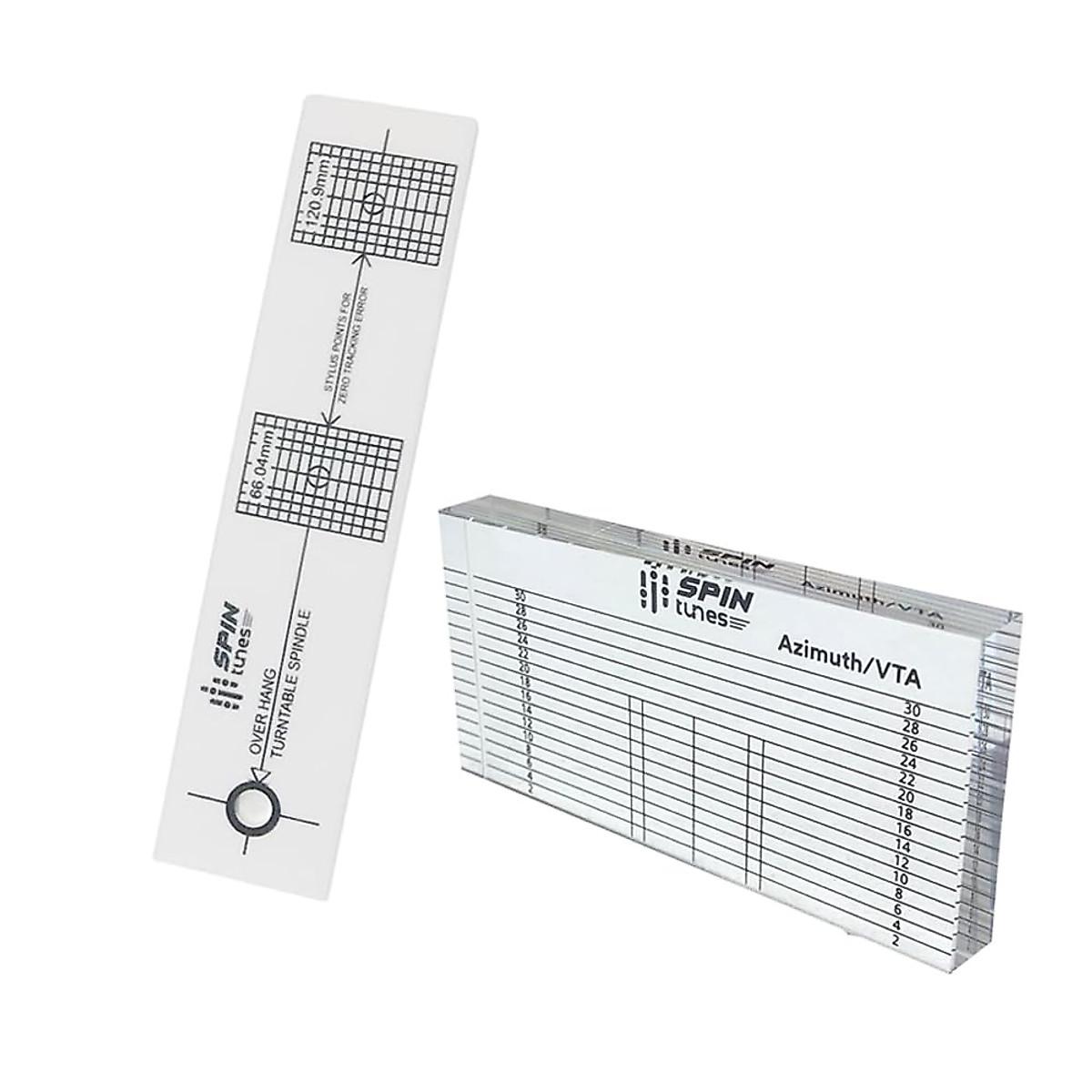 Turntable Azimuth Cartridge Alignment Protractor Set - Vinyl Record Player VTA Azimuth Ruler and Turntable Phono Cartridge Stylus Alignment Protractor