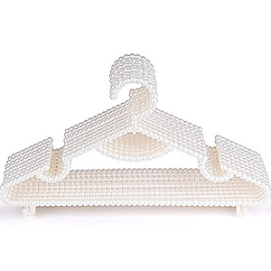 10 Pack Pearl Pattern Plastic Clothes Hangers | Dress Pants Jean Jacket Clothing Organizer, Bedroom Storage, Space Saving, Heavy Duty Coat Hanger for Closet