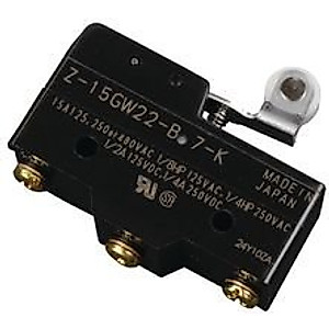 OMRON INDUSTRIAL AUTOMATION Z-15GW22-B7-K MICRO SWITCH, ROLLER LEVER SPDT 15A 250V