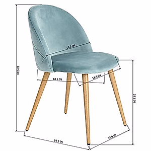 ExAchat A Set of 2/4/6 Velvet-Backed upholstered Dining Chairs with a Simple and Stylish Design, which can Perfectly Match Your Dining Room, Living Room or Bedroom. (6, Green)