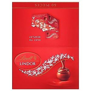 Lindt LINDOR Milk Chocolate Candy Truffles, Milk Chocolate with Smooth, Melting Truffle Center, 25.4 oz., 60 Count