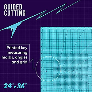 Zoid 18" x 24" Self-Healing Cutting Mat, PVC Grid Mat, Crafting and Sewing Mat for Multiple Projects, Arts and Crafts, Silhouette Cutting, Cyan/Purple BP