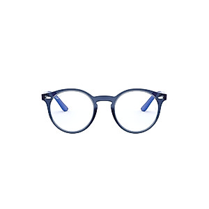Ray-Ban Junior Kids' RY1594 Round Prescription Eyeglass Frames, Transparent Blue/Demo Lens, 44 mm