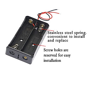 PNGKNYOCN 18650 Battery Clip, 2 Slots 3.7V DIY Battery Storage Box in Series Plastic Batteries Case YOUCHENG for 18650 Battery with Connect Lead(5-Pack)