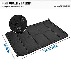 Maypott RV Door Shade Cover, Foldable RV Sun Shade Windshield Blackout Shower Curtains Coverage RV Accessories Fits for Most RV Interior Door Window Oxford Materials Black (25" X 16")