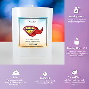 Super MOM Surprise Candle with Diamond Inside | Foreverwick Candles | Scented Soy Candles Gifts for Women Anniversary Candle Wax | Mom Candles All-Natural Organic Soy Candle 14oz | 70h