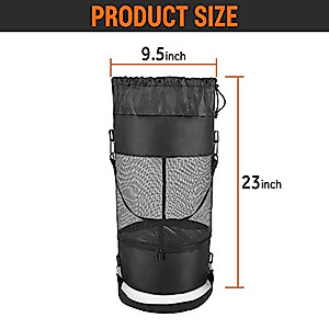 MNJ Motor Boat Trash Bag, Portable Outdoor Mesh Trash Can Reusable Leakproof, Boat Trash Container Garbage Sack Storage Bag with Bottom Zipper Opening for Boat Kayak Sandbar Marine RV Camper Fishing