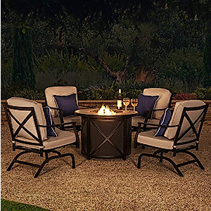 Amazon Brand - Ravenna Home Archer Steel-Framed Outdoor Patio Deep-Seat Chairs, Set of 2, 31"W, Gray