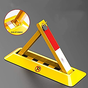 Folding Parking Barrier, Car Parking Pole Triangular, Removable Parking Space Lock, Manual Parking Blocker, Parking Security Bollards,48CM