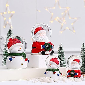 Airshi Christmas Crystal, Durable Battery Power Supplied Lighted Christmas Globe Decor Delicate Glitter for Home Decoration (Large Snowman)