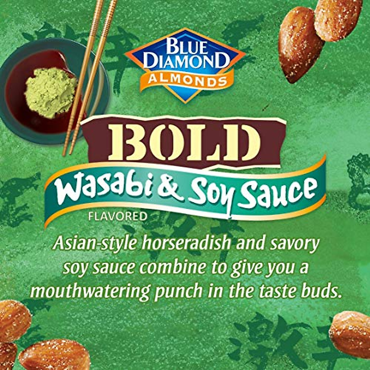 Blue Diamond Almonds Wasabi & Soy Sauce Flavored Snack Nuts, 25 Oz Resealable Bag (Pack of 1)