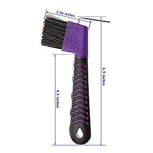 BOTH WINNERS 4Pcs Horse Hoof Pick Brushes, with Soft Touch Rubber Handle
