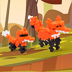 PLUS PLUS – Mini Maker Tube – Red Fox – 70 Piece, Construction Building Stem Toy, Interlocking Mini Puzzle Blocks for Kids