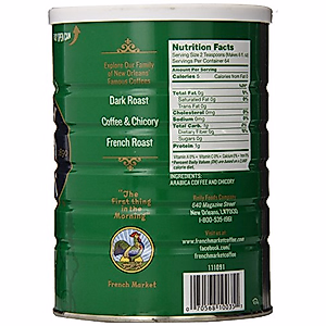 French Market Coffee & Chicory Decaffeinated Medium-Dark Roast Ground Coffee, 12oz Can (Pack of 1)