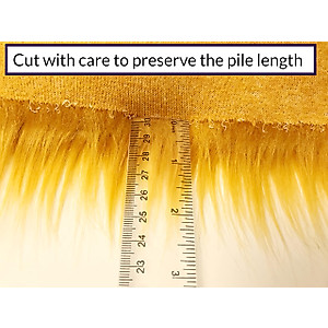 Bianna Gold Mustard Faux Fur Fabric, 60 inches Wide Options, American Seller, Luxury Shag Shaggy Material for Crafting, Sewing, Costumes, Fursuits, Home Decor (8x8 inches)