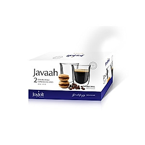 JoyJolt Javaah Double Walled Espresso Glasses Espresso Cups (Set of 2)- 2-Ounces