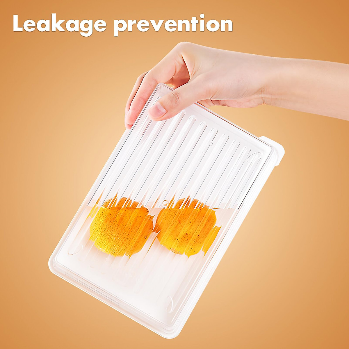 Hemoton Clear Meat Storage Container Bacon Keeper Box Bacon Storage Bins Refrigerator Meat Saver Case Fruit Vegetable Organizer for Home Kitchen 550ml