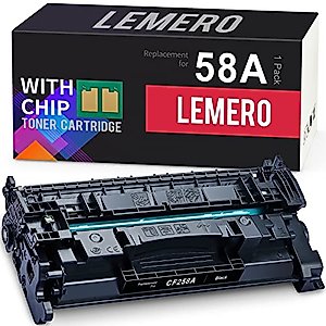 LEMERO 58A (with Chip) Remanufactured Toner Cartridge Replacement for HP 58A CF258A CF258X 58X for Laserjet Pro MFP M428fdw M404dn M404n M404dw M428fdn M404 Printer (Black)