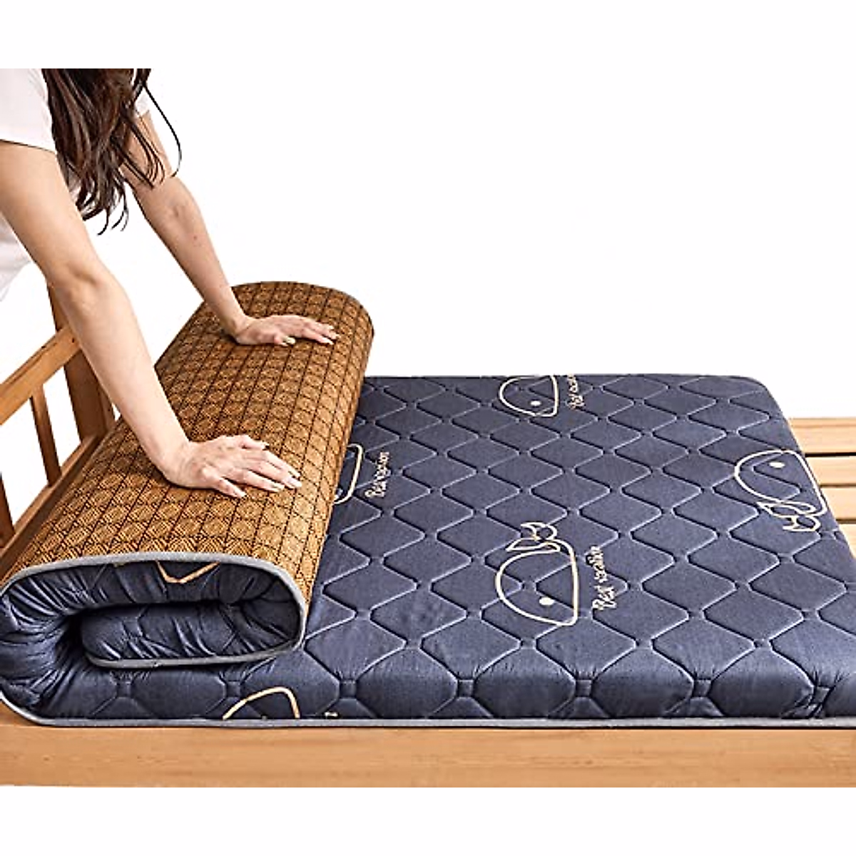 Yopeango King Size, Cool Gel Infused Memory Foam and Pocket Spring Mattress, Bed in a Box,Blue A-120X190cm