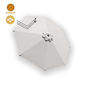 Garden lucky 9ft Patio Umbrella Replacement Canopy Market Umbrella Top Outdoor Umbrella Canopy for 8 Ribs Umbrella Beige
