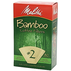 Melitta #2 Cone Coffee Filters, Bamboo, 80 Count (Pack of 6) 480 Total Filters Count - Packaging May Vary